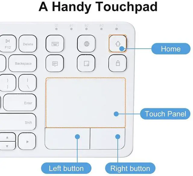 SANWA Multi Device Bluetooth Keyboard with Touchpad, Rechargeable ...