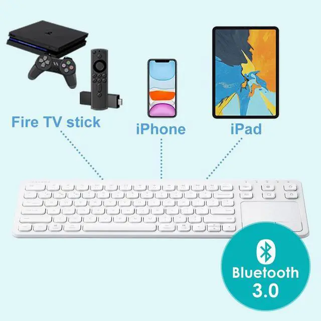SANWA Multi Device Bluetooth Keyboard with Touchpad, Rechargeable ...