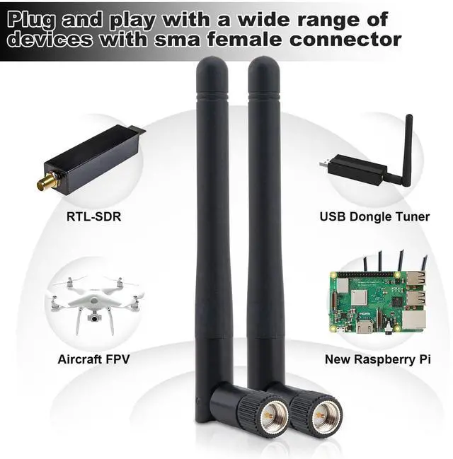 Kaunosta 433 MHz Antenna Set,12PCS Includes 6 SMA Male 3dBi Antennas ...