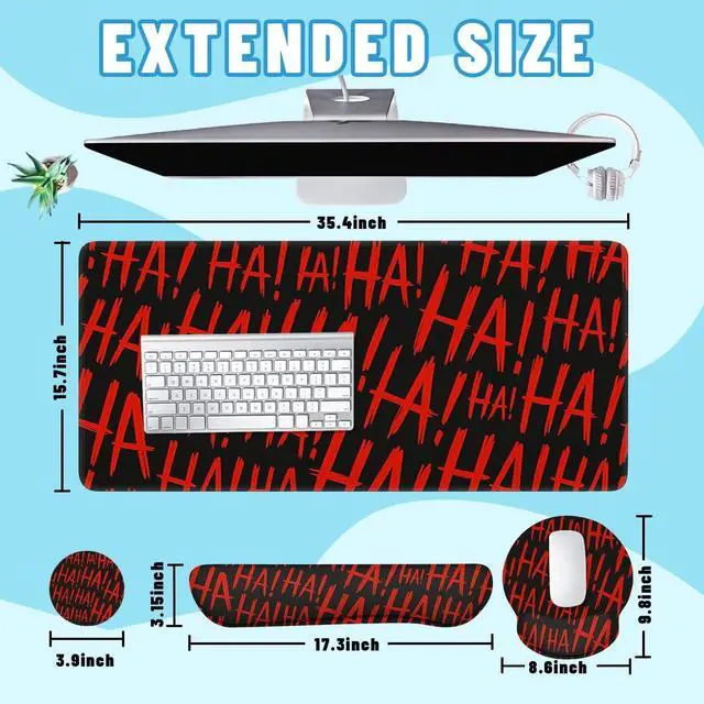 Red Graffiti Mouse Pad Set HaHa Cool Gaming Mousepad 4in1 Desk Mat for ...