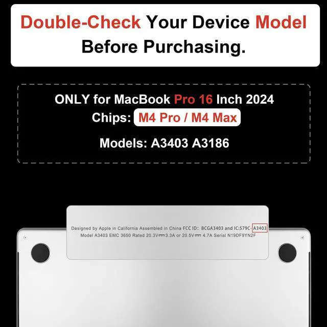 DONGKE Compatible with New MacBook Pro 16 inch Case 2024 [M4 Pro / M4 ...
