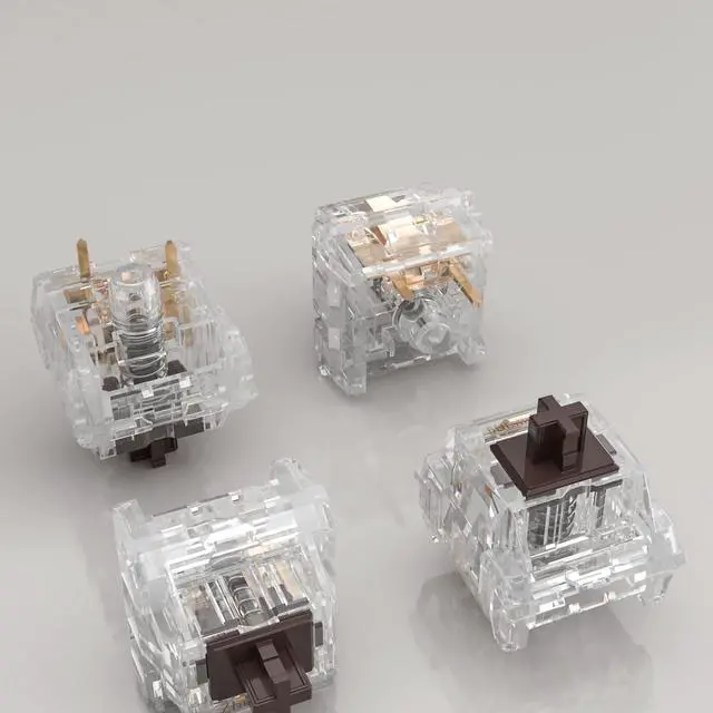 ZhouWang Crystal Brown Switch 3 Pin 50gf Pre-Lubricated,Dustproof ...