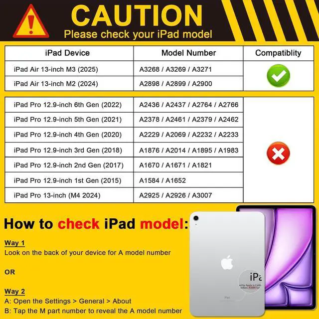 DONGKE for iPad Air 13 Inch Case M3 2025, M2 2024 - [Built-in Pencil ...