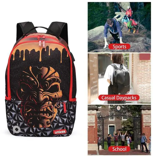 UNIKER Pattern Boys Backpack,Graffiti Daypack,School Backpack Fit 15.6 ...