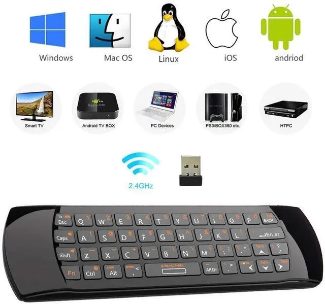 Rii Mini i25 Multifunction Portable 3 in 1 2.4GHz Wireless Fly Mouse ...