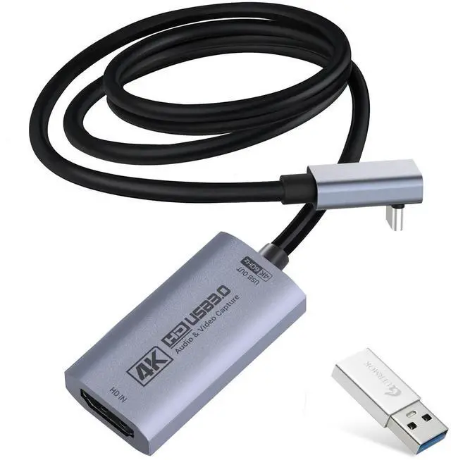 Guermok 4K 60FPS Video Capture Card, L-Shaped USBC, 3.3ft, 1080P 240FPS ...