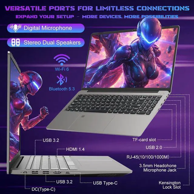 2025 16 Inch 2.5K IPS Gaming Laptop Computer, AMD Ryzen 7 6800H (Up to ...