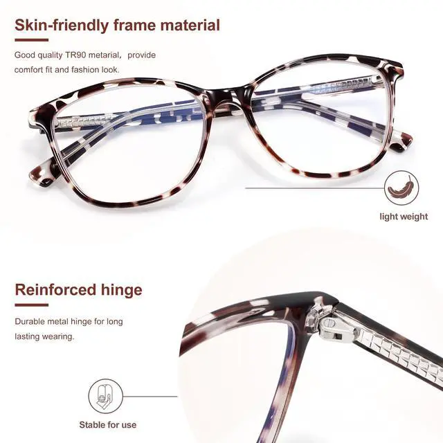 Madison Avenue TR90 Blue Light Blocking Glasses Anti Eyestrain UV Glare ...