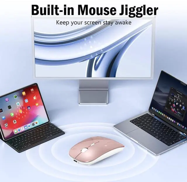 FYBC Wireless Mouse Jiggler - Bluetooth Rechargeable Computer Mouse ...