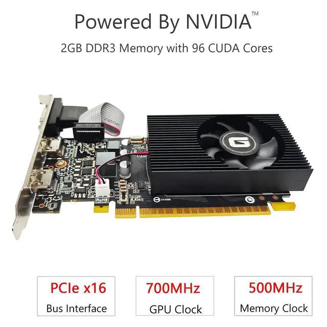Glorto GeForce GT 730 2G Low Profile Graphics Card, 2X HDMI, VGA, DDR3 ...
