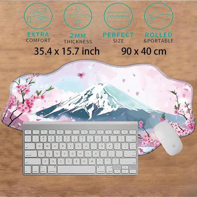 ZHJLZQAI Large Extended Gaming Mouse Pad XXL 31.5x15.75 in,Kawaii ...