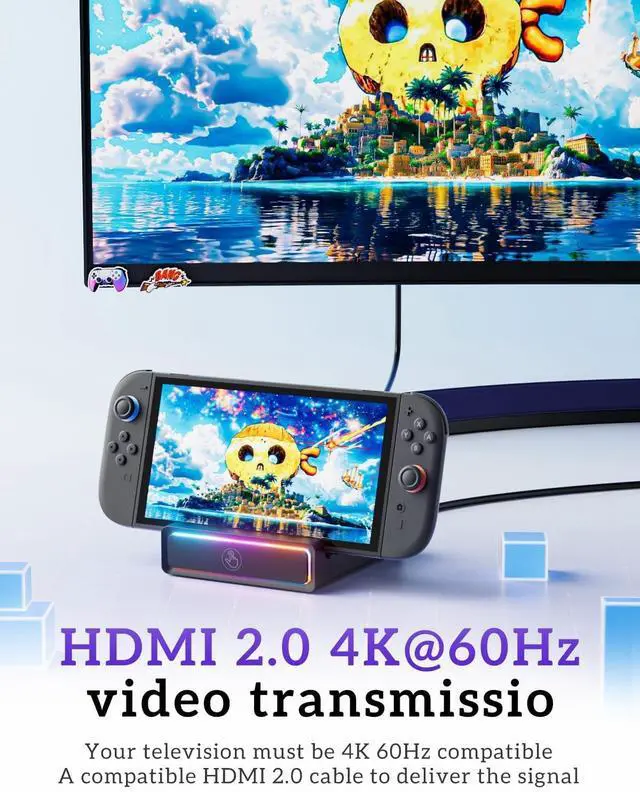 Portable TV Dock Station Compatible with Nintendo Switch 2, Switch 2 ...