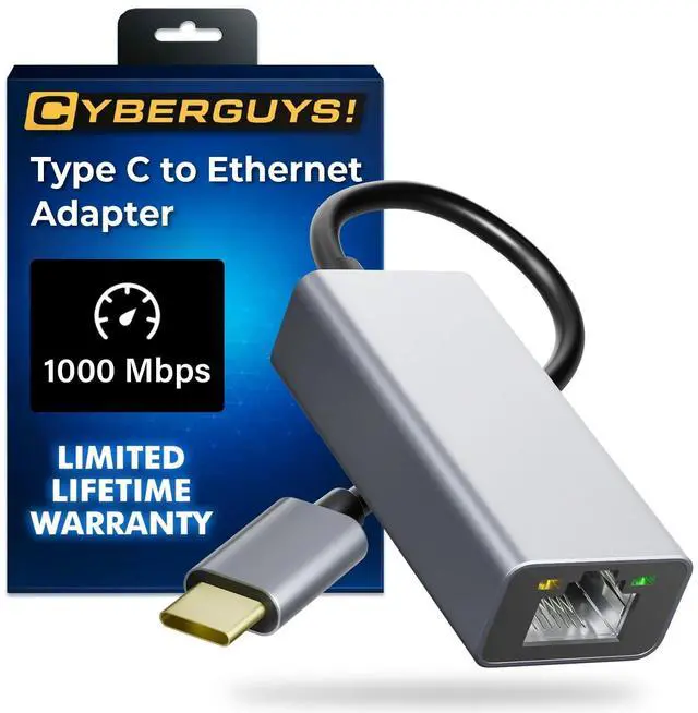 Cyberguys! USB C to Ethernet Adapter, Plug and Play Ethernet Adapter ...