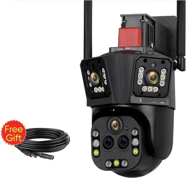 10K 20MP WiFi IP Camera Outdoor Three Screens Five Lens 20X Zoom 6K PTZ Auto Tracking Waterproof ...