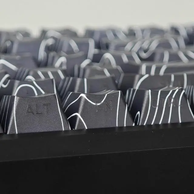 YMDK Contour Line Theme Cherry Profile Keycaps Dye Sub Set PBT Material ...