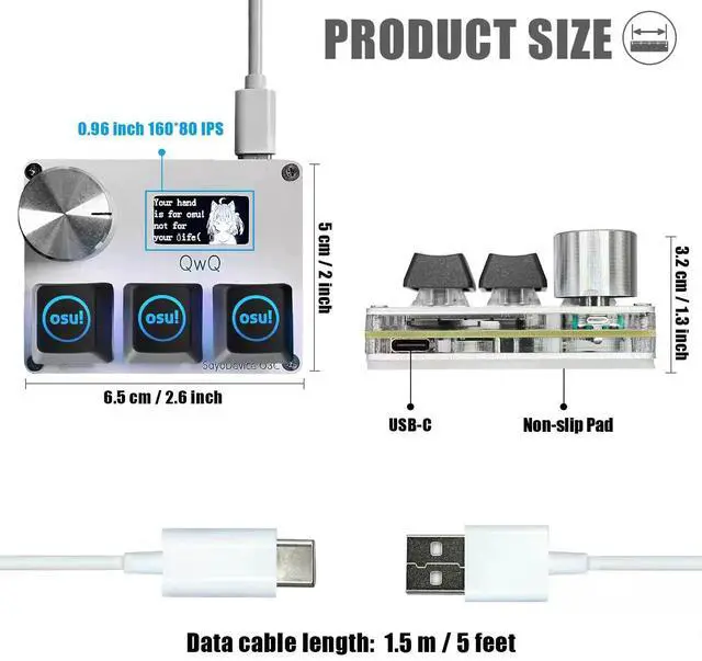 BTXETUEL SayoDevice O3C OSU Keyboard Rapid Trigger Hall Switches ...