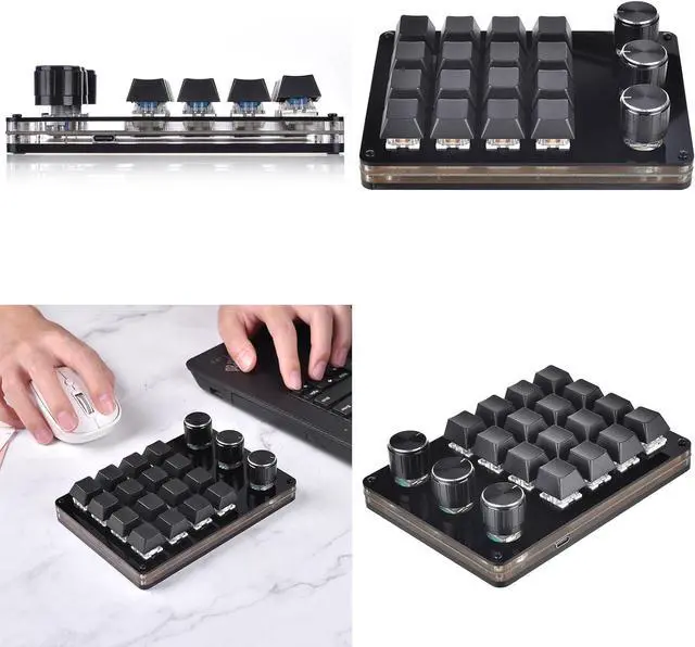 16 Keys Programmable Keyboard Multifunctional USB Mechanical Keyboard Hand Macro Mechanical ...