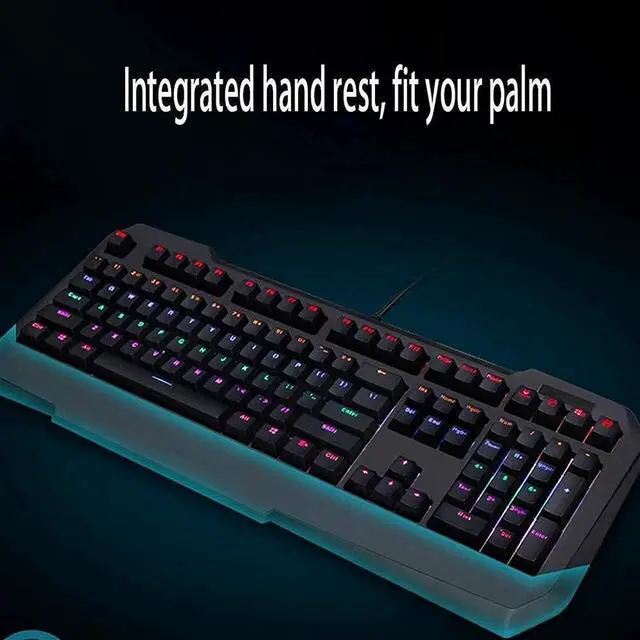 Mechanical Wired E-Sports Gaming Keyboard, RGB Mixed Backlit, Full-Size ...