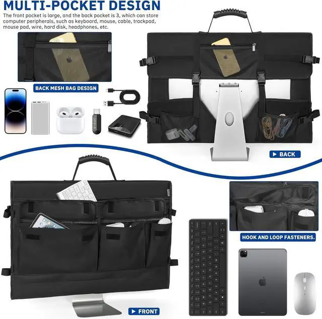Monitor Carrying Case for Screens and Monitors, Protective Carrying ...