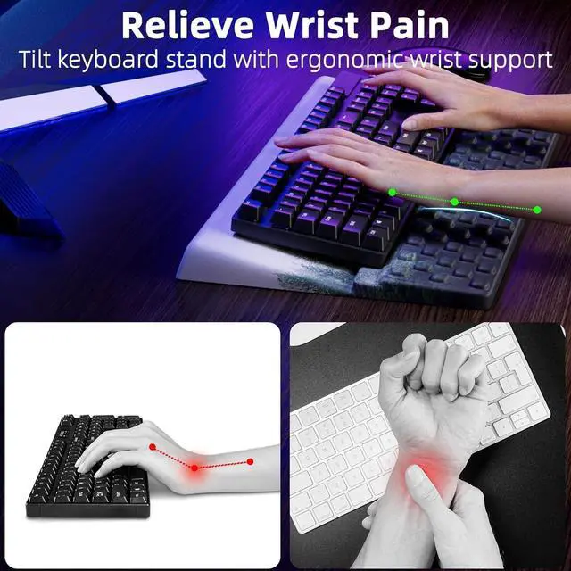 Keyboard Wrist Rest Pad, Comfy Ergonomic Keyboard Stand Holder, Office ...