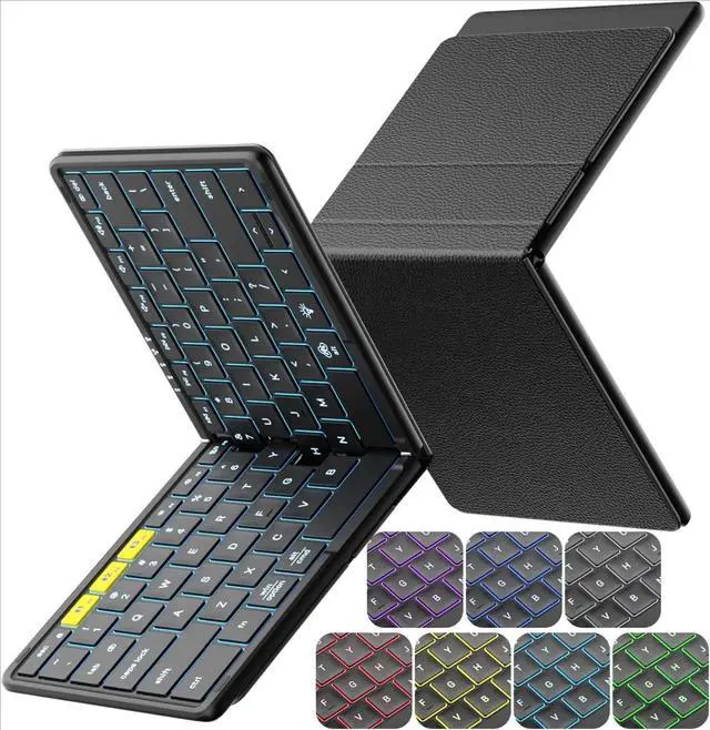 Full-Size Foldable Bluetooth Keyboard, Wireless Folding Keyboard with ...
