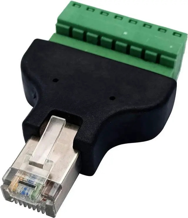 JAENFONG RJ45 Screw Terminal RJ45 8P 8C Male to 8Pin Female Bolt Screw ...