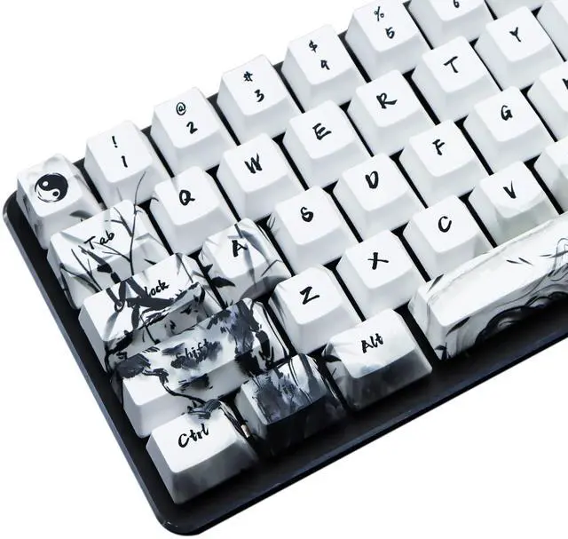 MOLGRIA Keycaps 71 Set Ink Panda for 71 64 61 Keys Keyboard, Custom PBT ...