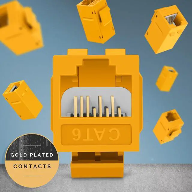 Everest 24-Pack Yellow Cat6 RJ45 Keystone Coupler - Female to Female ...