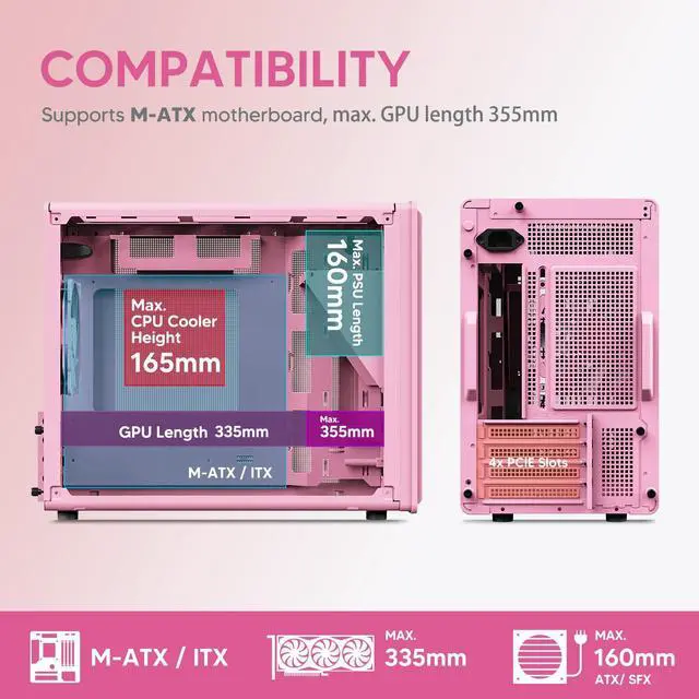 Vetroo M06 Micro-ATX/Mini-ITX Gaming PC Case, Compact High Airflow Mesh ...
