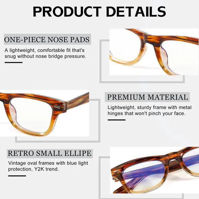 SIPHEW Women's Blue Light Blocking Glasses - Narrow TR90 Sturdy Frame ...