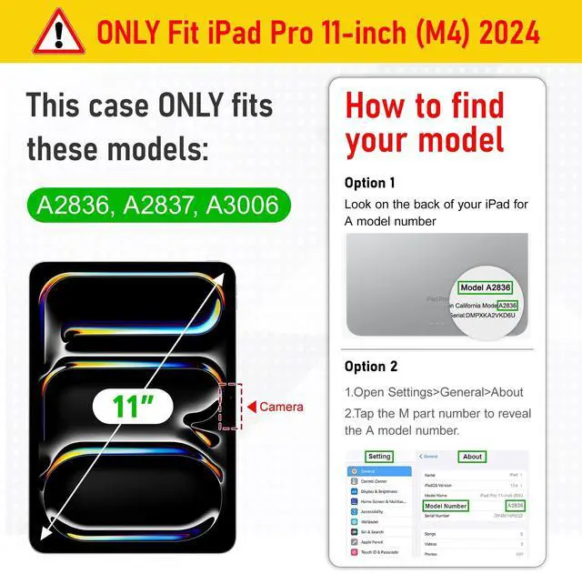 Tuiklol for iPad Pro 11 Inch (M5 2025 / M4 2024) Case, Buit-in Pencil ...