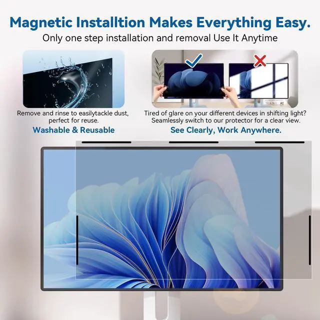 [2-Pack] Magnetic 23.8 Inch Computer Privacy Screen Protector for 16:9 ...