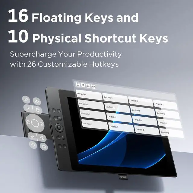 UGEE 15.4 inch Drawing Tablet with Screen143% sRGB UE16 Computer ...