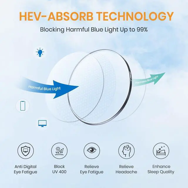 Cyxus Blue Light Glasses Men Women Lightweight TR90 Computer Glasses ...