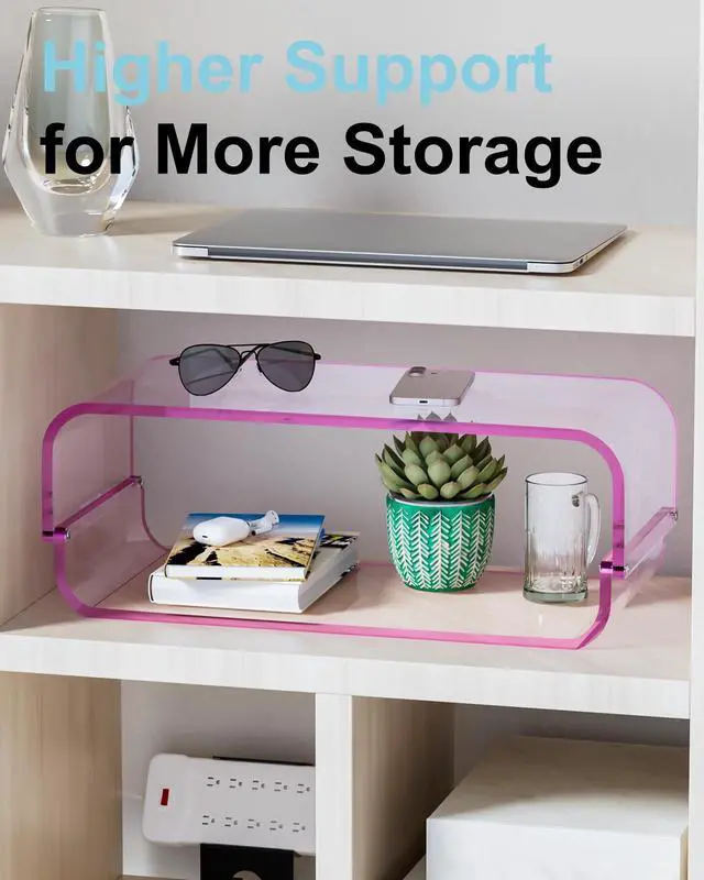 ERGO COLLECT Acrylic Dual Monitor Stand Riser 2 Tier, Modular Laptop ...