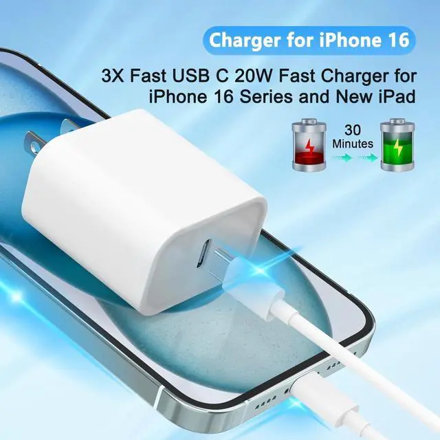 iPhone 17 16 Charger Fast Charging,6Foot USB C to USB C Cable Cord with ...