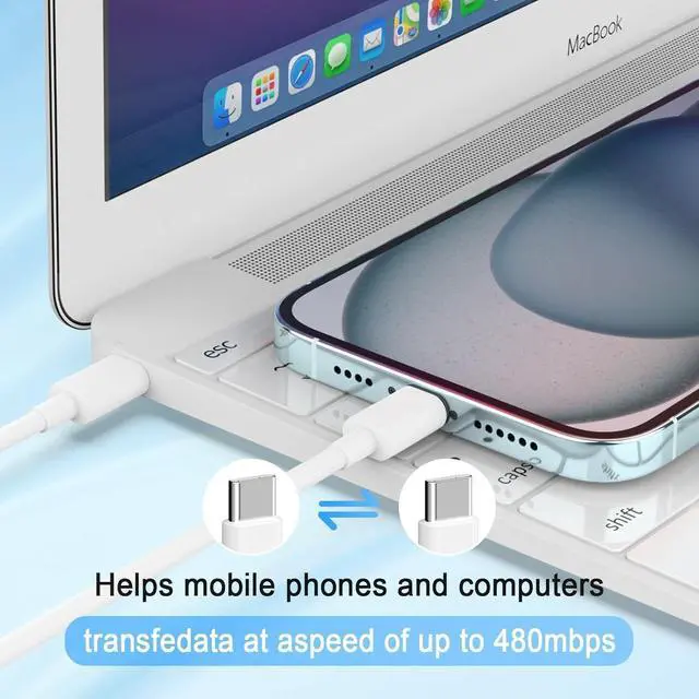 iPhone 17 16 Charger Fast Charging,6Foot USB C to USB C Cable Cord with ...