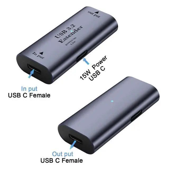 QIANRENON USB C Signal Amplifier Extender Adapter Extension 10m/32.8ft ...