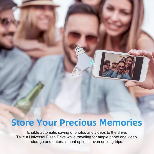 USB 3.0 Flash Drive 64gb for iPhone, 3in1 External Memory Picture ...