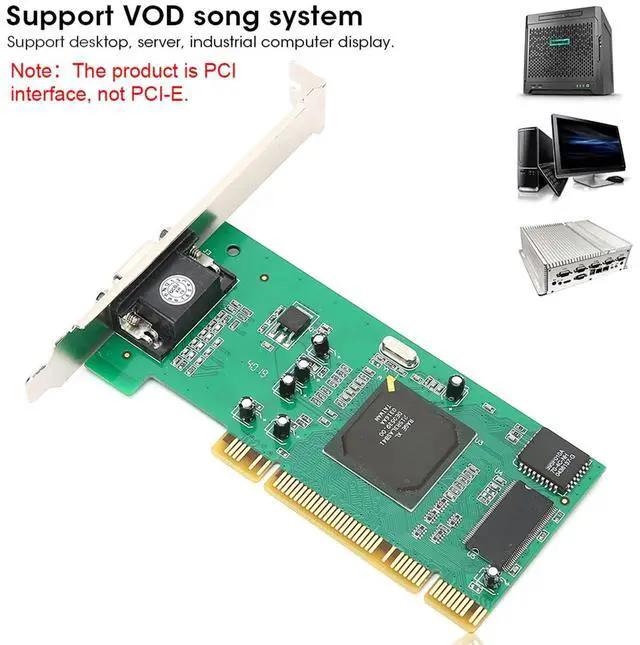 Cuifati 8MB Graphics Card VGA PCI 32Bit for Server, Industrial Computer ...