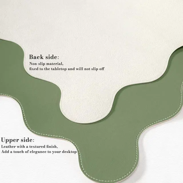 iCasso Leather Mouse Pad,Extra Large Desk Pad with Stitched Edges,Cute ...