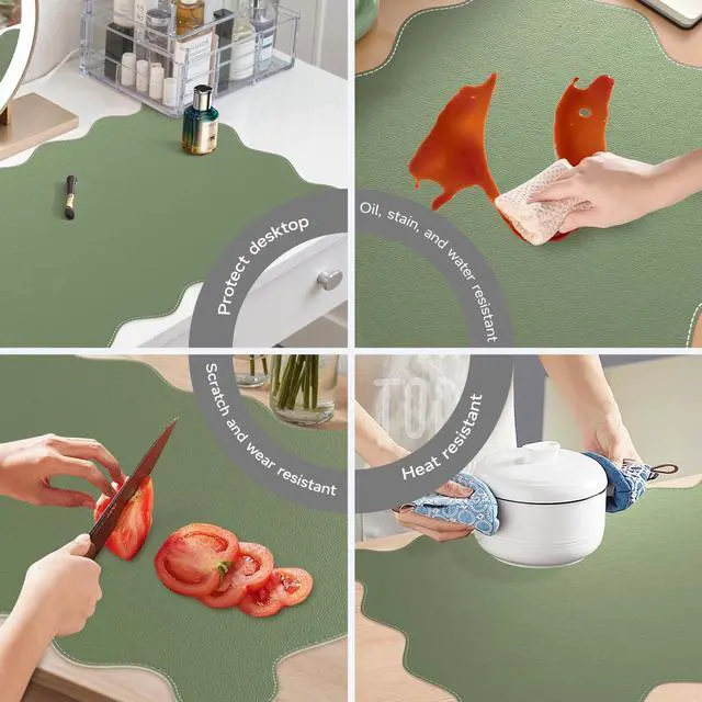 iCasso Leather Mouse Pad,Extra Large Desk Pad with Stitched Edges,Cute ...