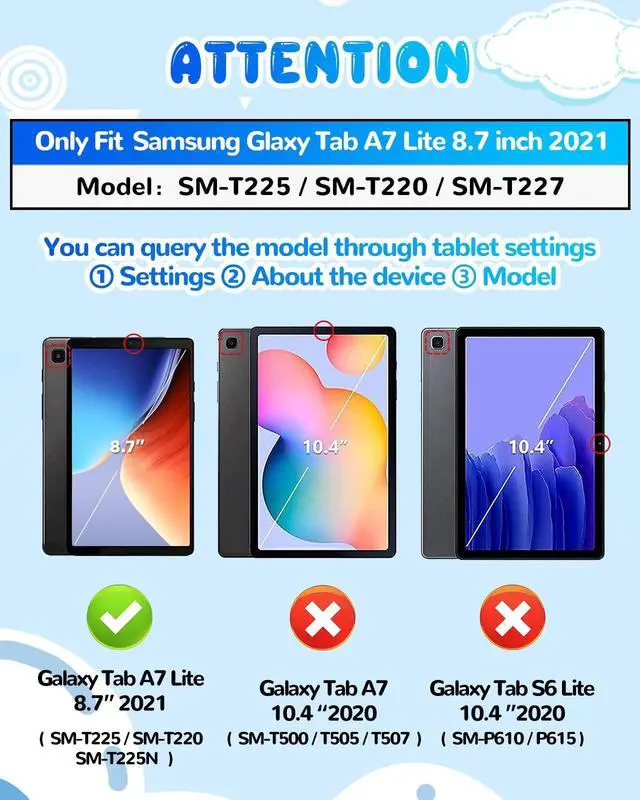 Besoar for Samsung Galaxy Tab A7 Lite Case - Cartoon Cute Character 3D ...