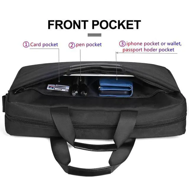 WUHBJJXY Premium Black,17.3-18.4Inch Laptop Briefcase with Cross-Body ...