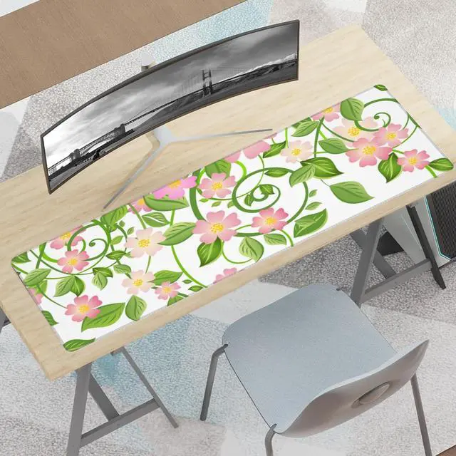 MIEPOS Stained Glass Crow Large Gaming Mouse Pad,Gothic Raven Bird Desk ...