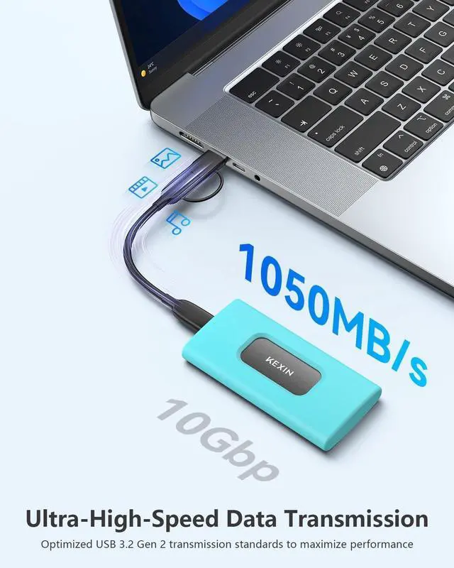 KEXIN External SSD 1TB External Hard Drive USB C Portable SSD, Up to ...