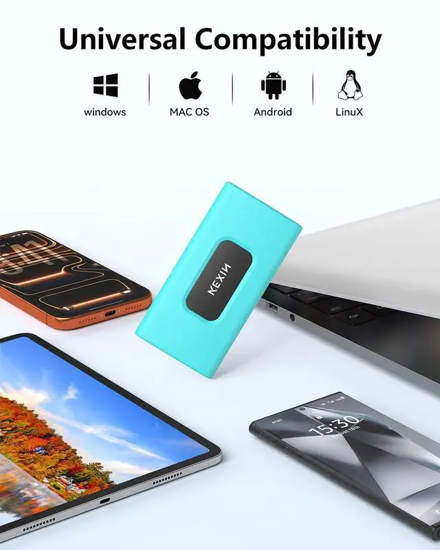 KEXIN External SSD 1TB External Hard Drive USB C Portable SSD, Up to ...