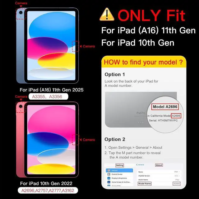 Teryeefi for iPad (A16) 11 inch Case 2025 /iPad 10th Generation 10.9 ...