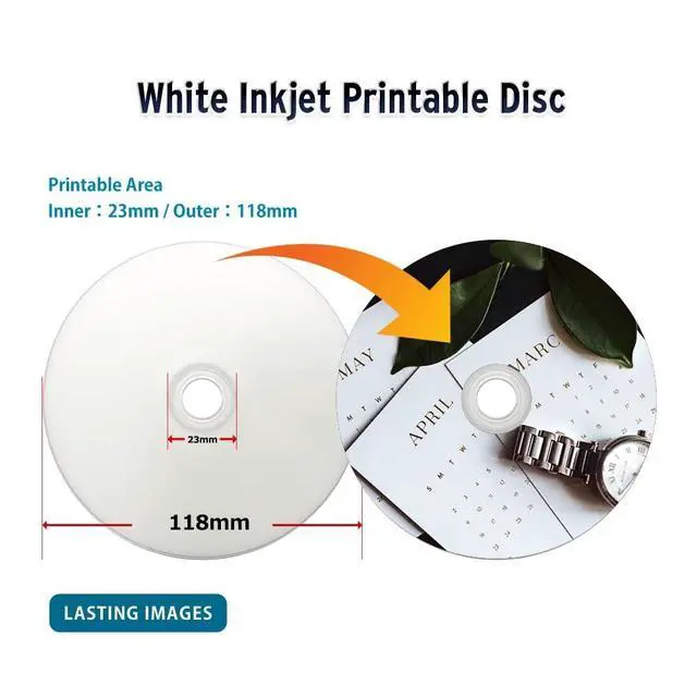 PlexDisc CD-R 700MB 52X White Inkjet Hub Printable Recordable Media ...