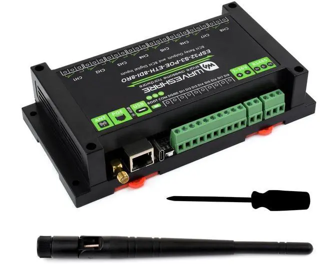 Waveshare Industrial 8-Channel ESP32-S3 WiFi Relay Module, Isolated ...